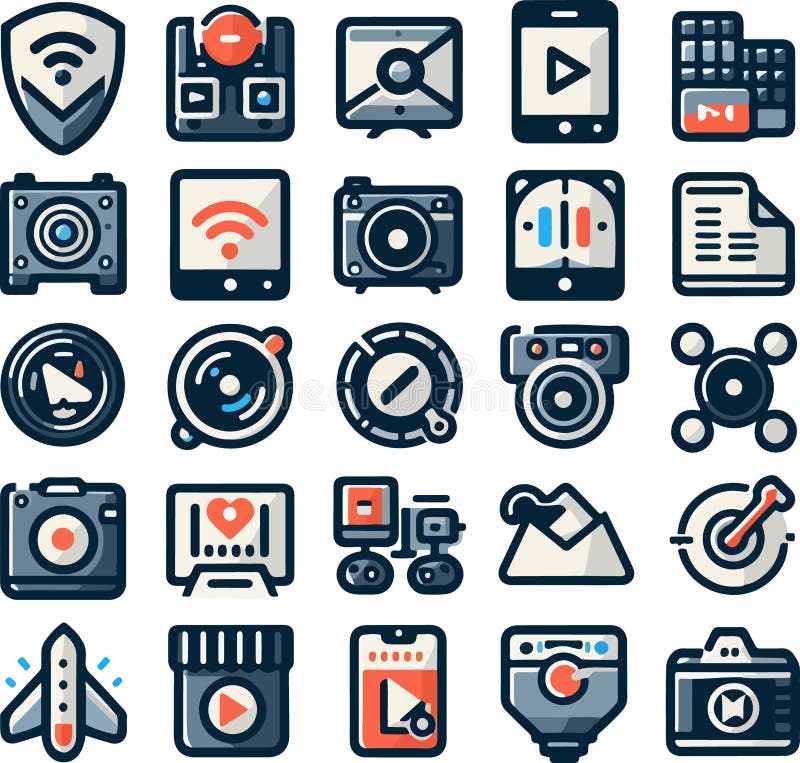 Illustration of Media Icon Bundle Stock Image - Illustration of design ...