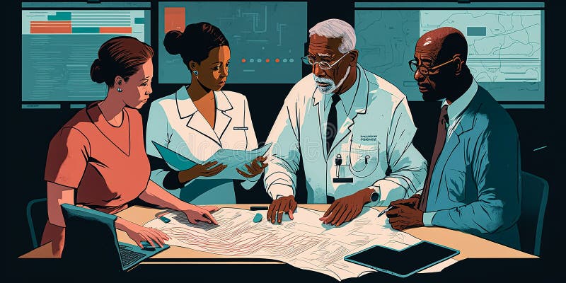 Medical Team Collaborating. Stock Illustration - Illustration of male ...