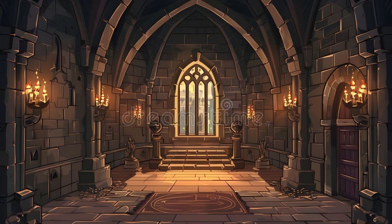 Medieval castle hall stock illustration. Illustration of royalty ...