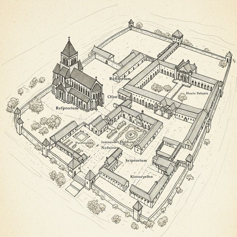 Medieval Monastic Communities Stock Illustrations – 5 Medieval Monastic ...