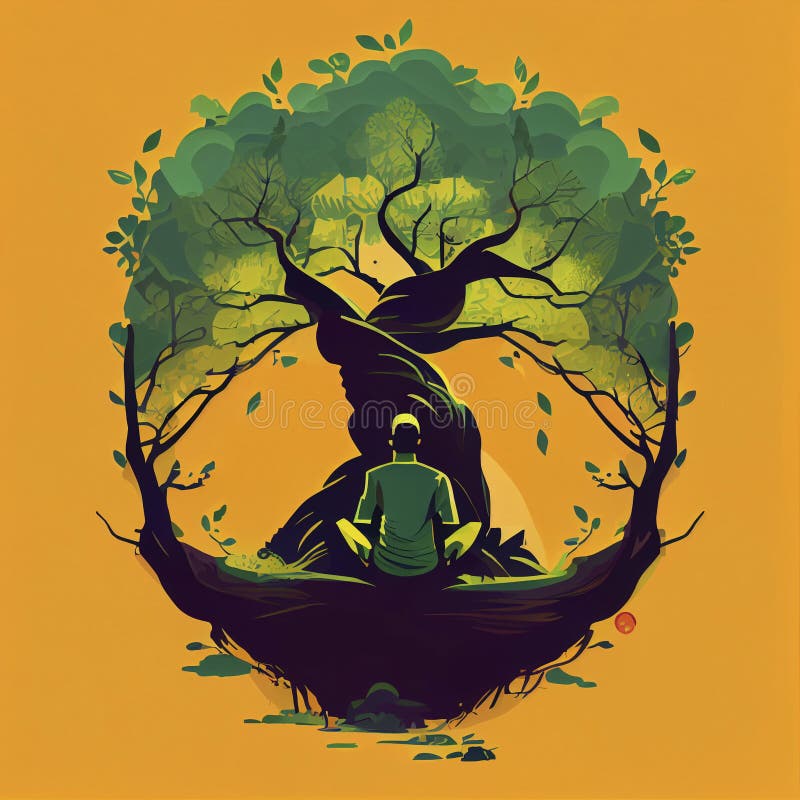 Man Resting Under Tree Stock Illustrations – 69 Man Resting Under Tree ...