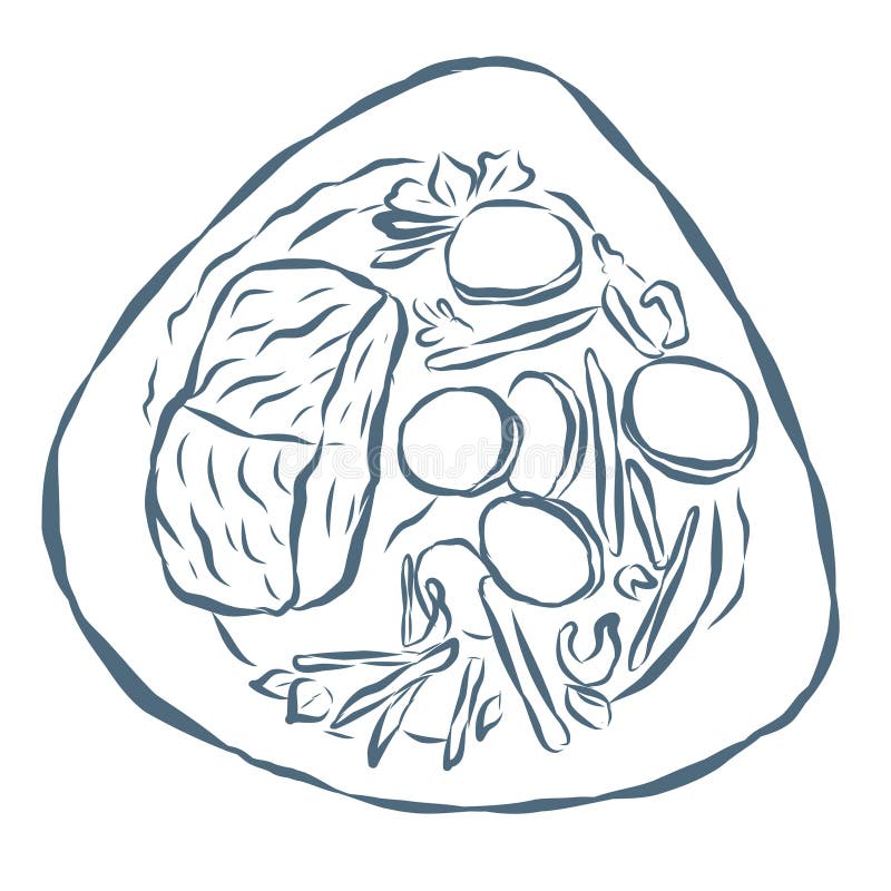 Illustration of Mediterranean Dish. Vector Graphic Stock Illustration ...