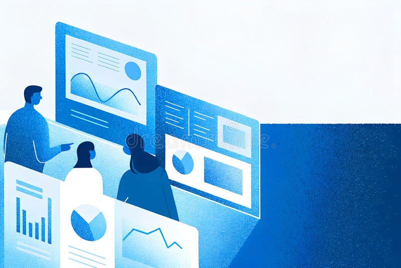 An Illustration of a Meeting Focused on Data Analysis Featuring Various ...