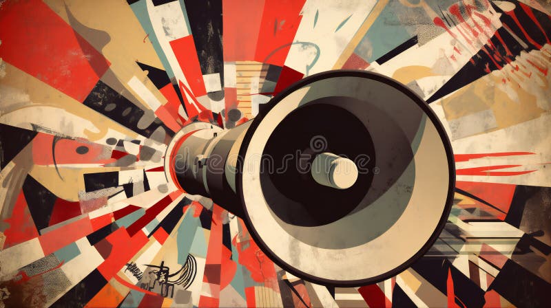 Megaphone on Abstract Grunge Background Stock Photo - Image of ...
