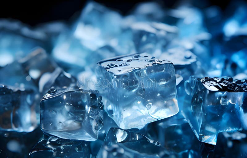 Illustration of the Melting Blue Ice Cube. Stock Illustration ...