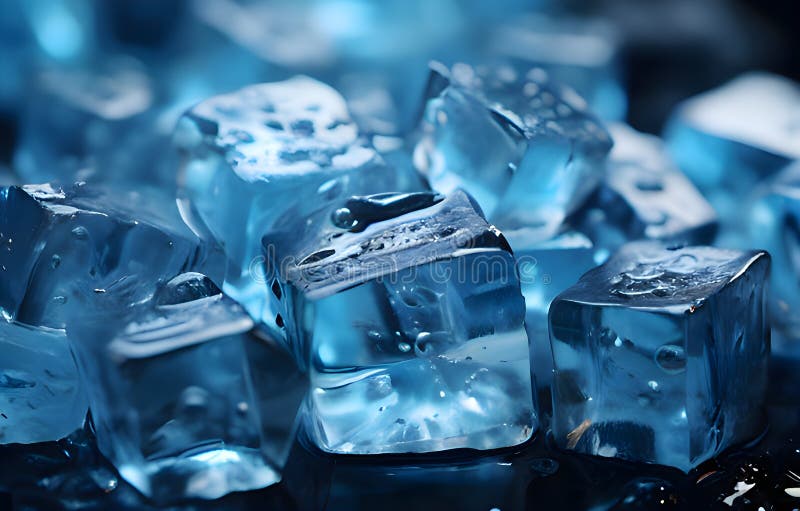 Illustration of the Melting Blue Ice Cube. Stock Illustration ...