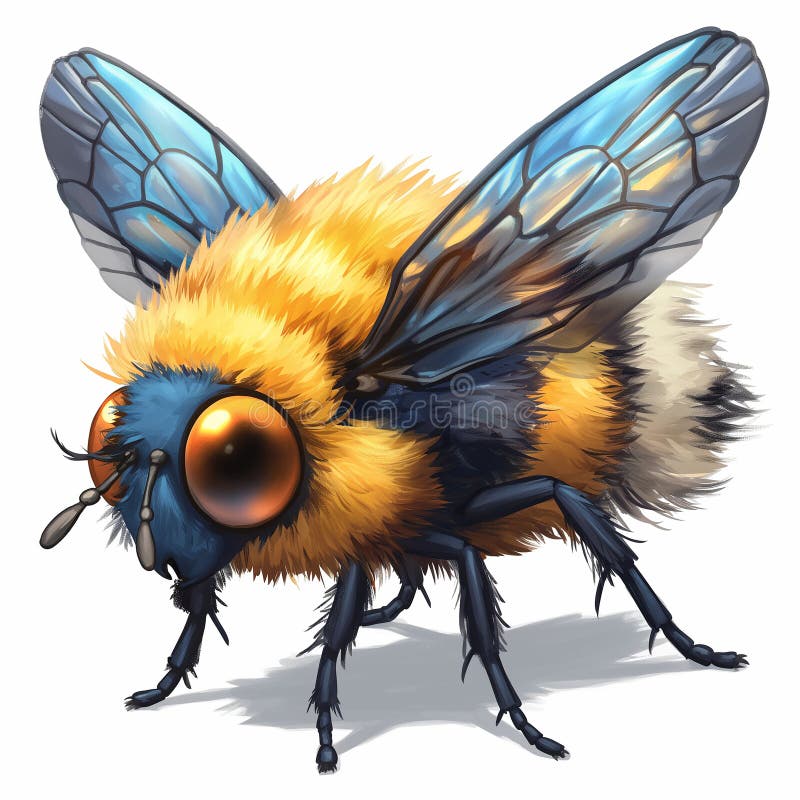 Illustration of a Meme Fly Bee on Grunge Background with Space for Text ...