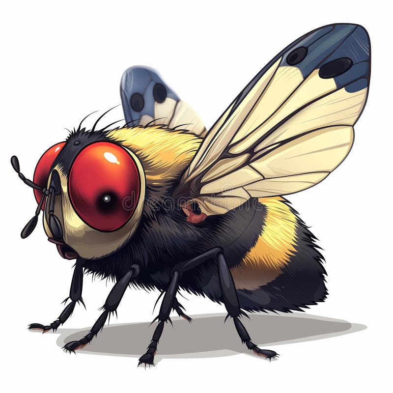 Illustration of a Meme Fly Bee on Grunge Background with Space for Text ...