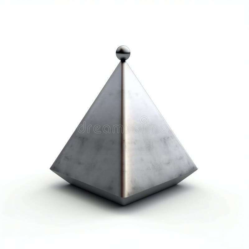 Metal Pyramid Isolated on White Background. Stock Illustration ...