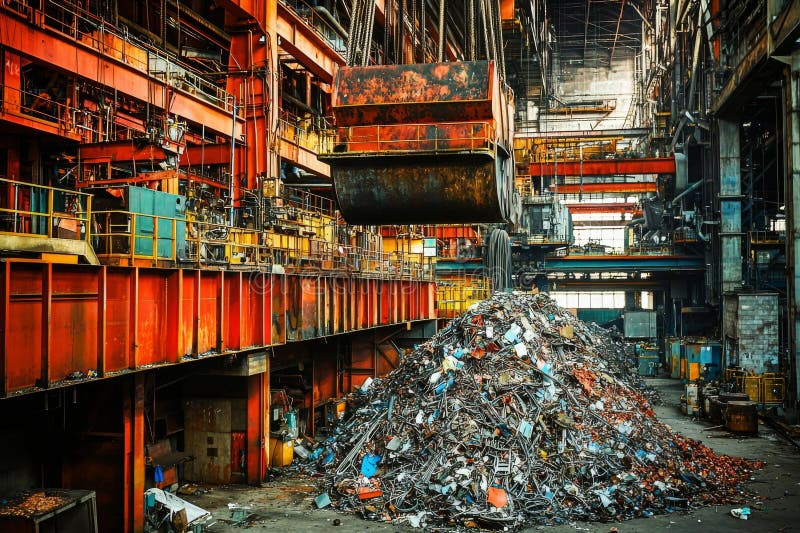 An Illustration of the Metal Recycling Process in Which Metal Objects ...