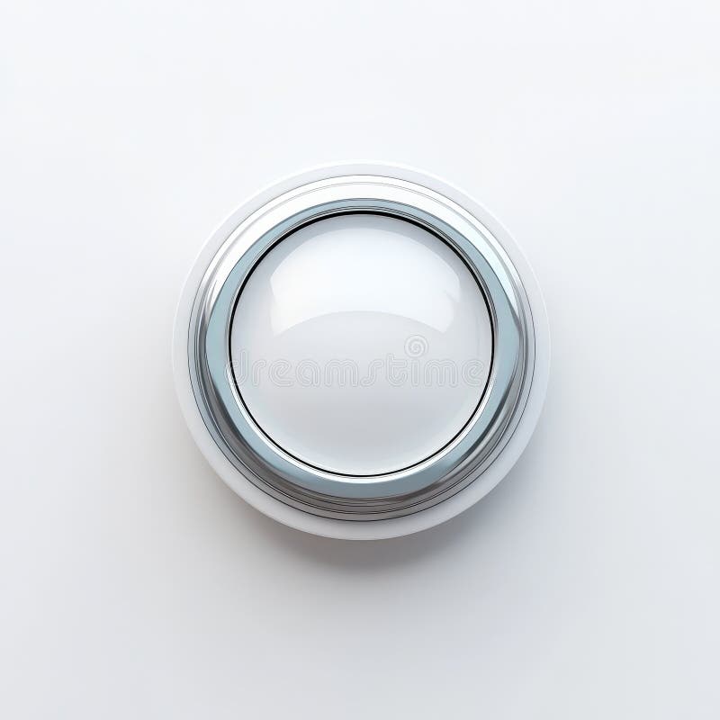 Metallic Circular Button with Glossy White Center Stock Illustration ...