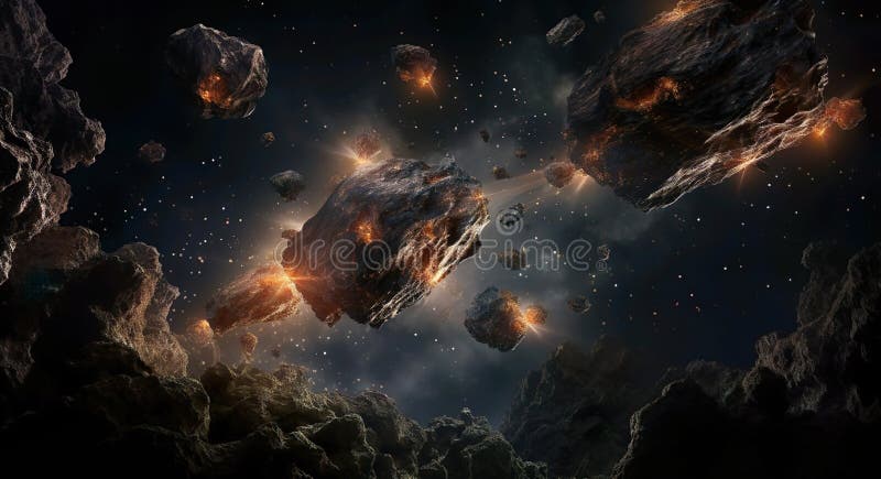 Illustration of Meteor on the Space Stock Illustration - Illustration ...