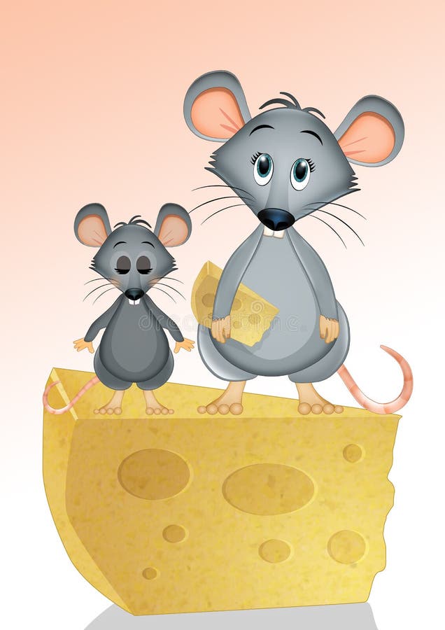 Illustration of Mice Steal the Cheese Stock Illustration - Illustration ...