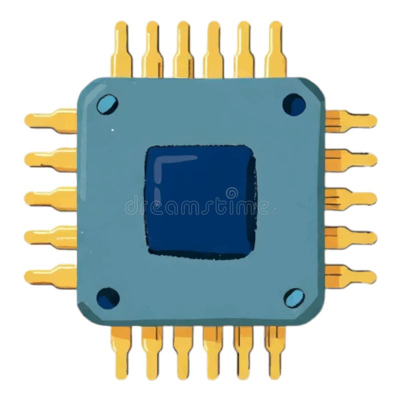 Illustration of Microchip Representing Technology Isolated on White ...