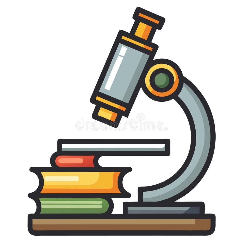 Illustration of Microscope and Books: Science, Education, and Learning ...