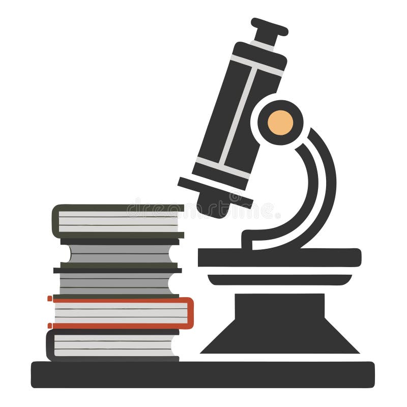 Microscope and Books: Science, Education, and Research Illustration for ...