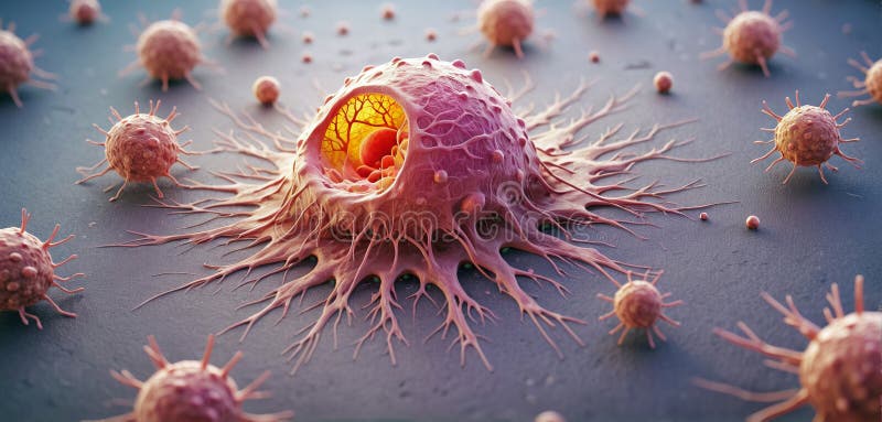 Illustration of a Migrating and Spreading Cancer Cell Stock ...