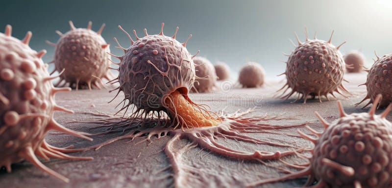 Illustration of a Migrating and Spreading Cancer Cell Stock ...
