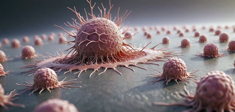 Illustration of a Migrating and Spreading Cancer Cell Stock ...