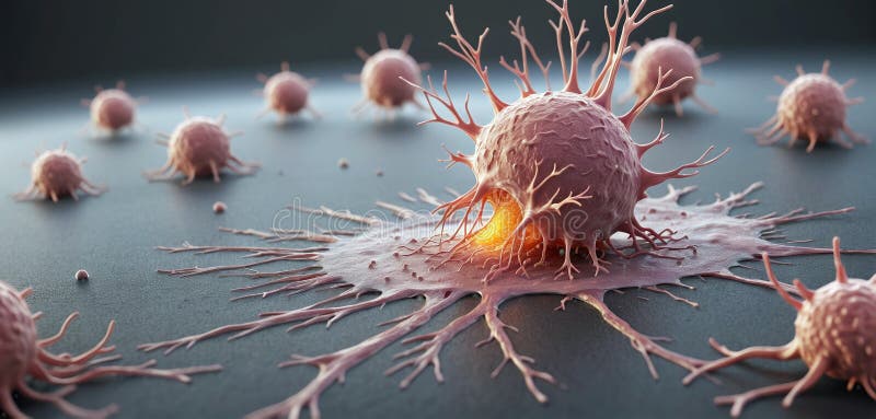 Illustration of a Migrating and Spreading Cancer Cell Stock ...