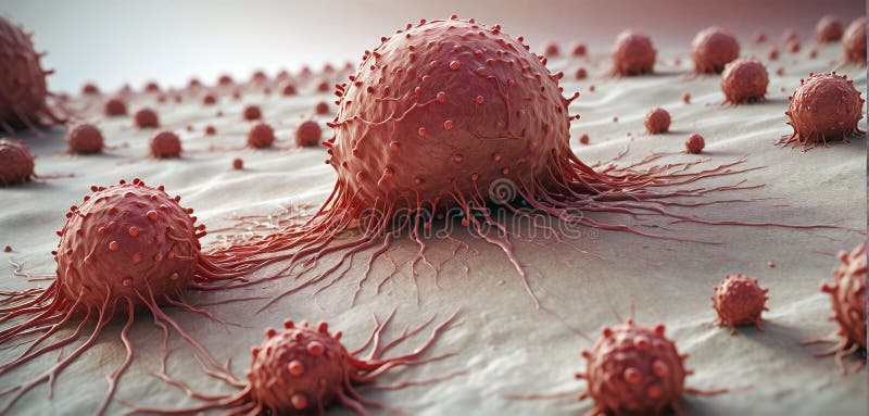 Illustration of a Migrating and Spreading Cancer Cell Stock ...