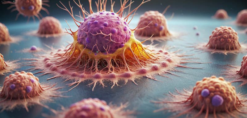 Illustration of a Migrating and Spreading Cancer Cell Stock ...