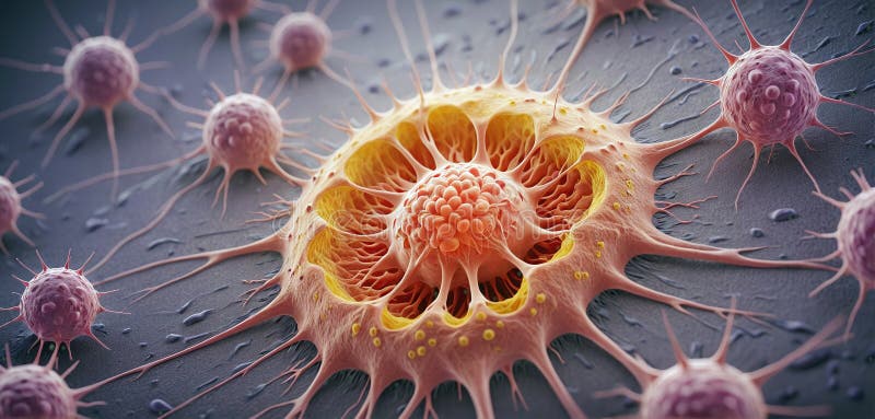 Illustration of a Migrating and Spreading Cancer Cell Stock ...