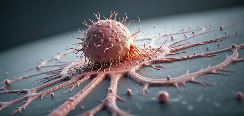 Illustration of a Migrating and Spreading Cancer Cell Stock ...