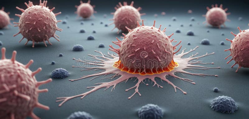 Illustration of a Migrating and Spreading Cancer Cell Stock ...