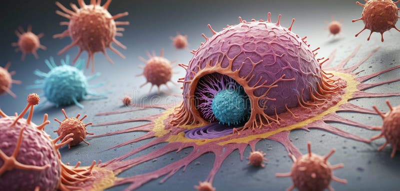 Illustration of a Migrating and Spreading Cancer Cell Stock ...