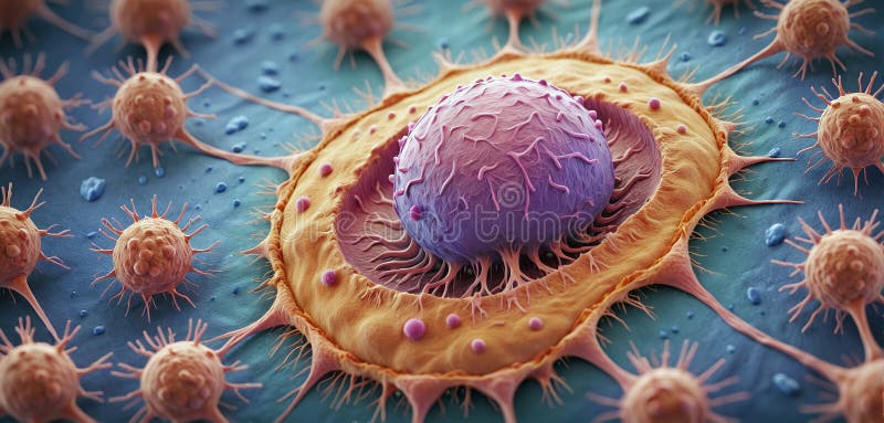 Illustration of a Migrating and Spreading Cancer Cell Stock ...