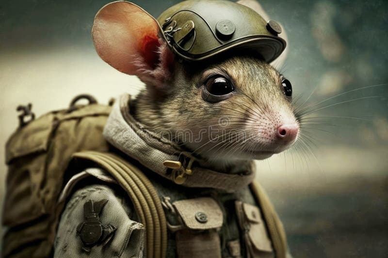 Illustration of the Military Mouse Stock Illustration - Illustration of ...