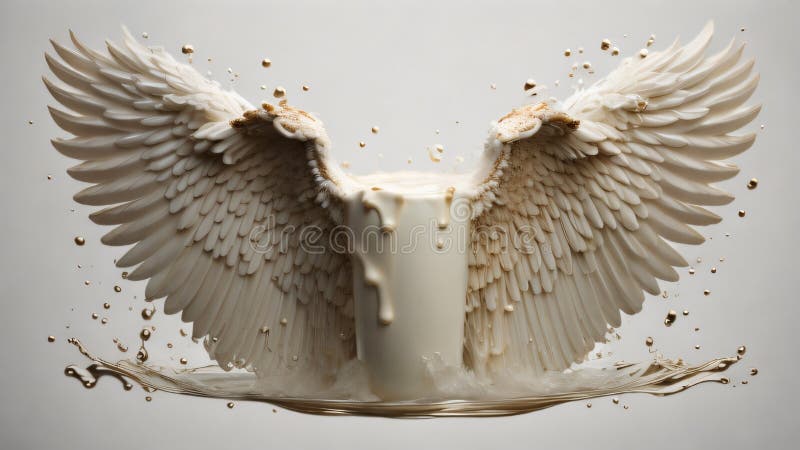 Illustration of Milk Having Wings Stock Illustration - Illustration of ...