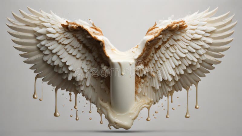 Illustration of Milk Having Wings Stock Photo - Image of wings, wing ...