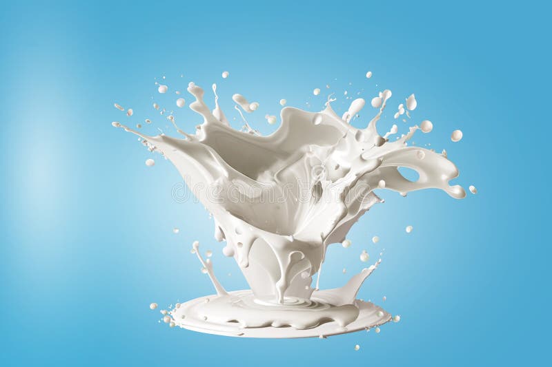 Illustration, Milk Splash on Background, Beautiful Abstract (Created ...