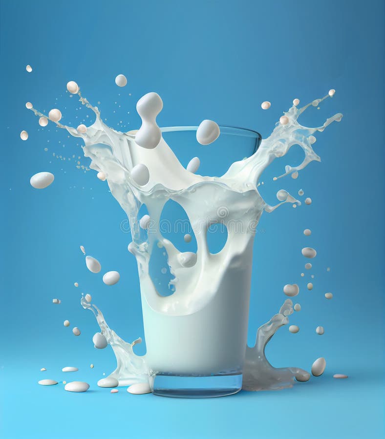 Illustration, Milk Splash on Background, Beautiful Abstract (Created ...