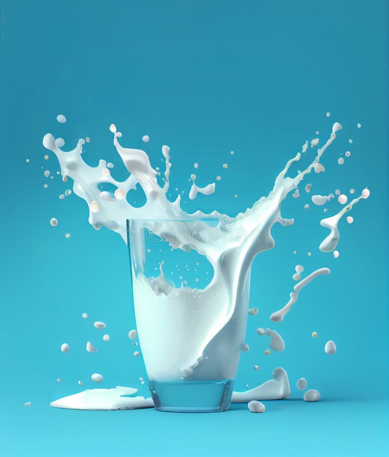 Illustration, Milk Splash on Background, Beautiful Abstract (Created ...