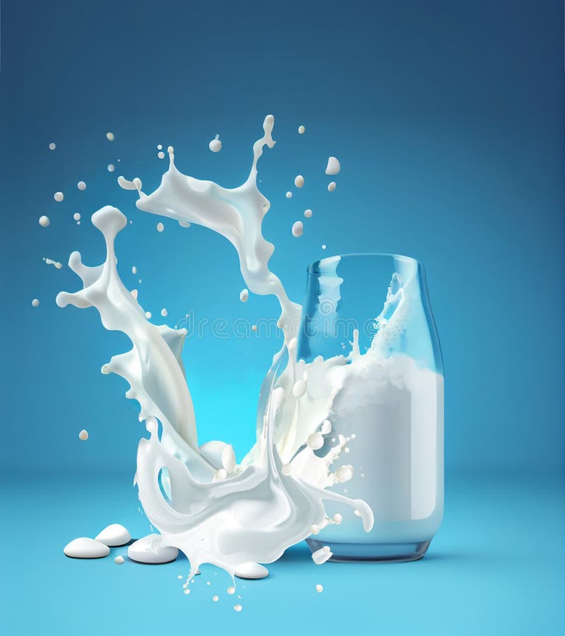 Illustration, Milk Splash on Background, Beautiful Abstract (Created ...