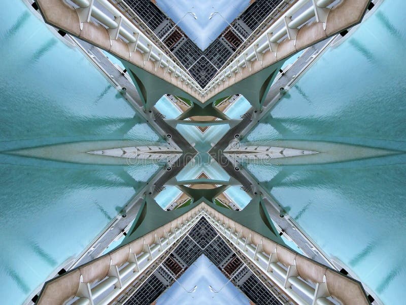 Mirror Effect between Two Bridges Stock Illustration - Illustration of ...