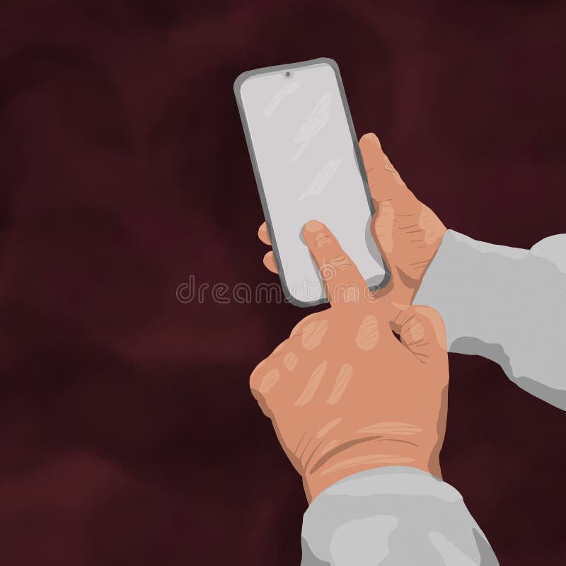 Illustration of Mobile Technology in the Hands Stock Illustration ...