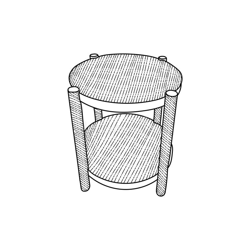 Illustration Modern Abstract Table, Table Icon Isolated Linear Style ...