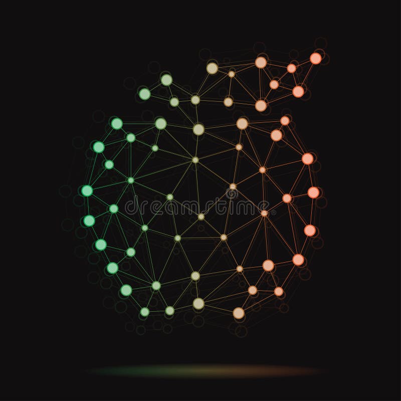 Illustration of Modern Atomic Apple Stock Vector - Illustration of ...