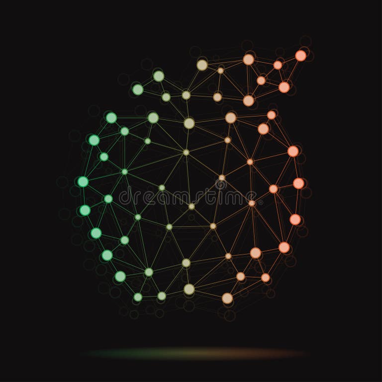 Illustration of Modern Atomic Apple Stock Vector - Illustration of ...