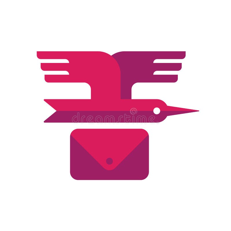 An Illustration of a Modern Bird Style Delivering a Message Stock ...