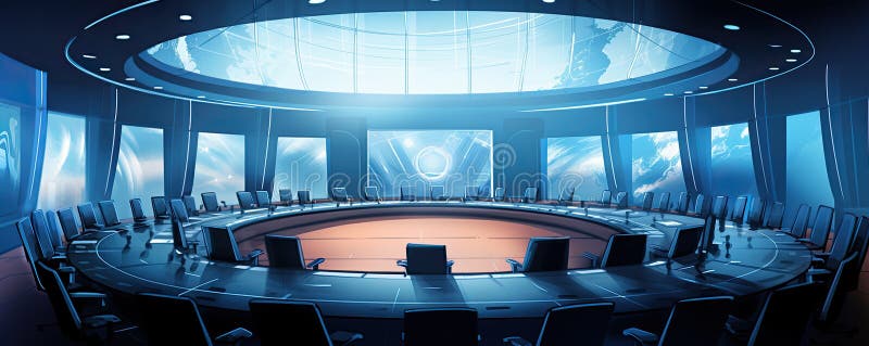 Illustration of a Modern Conference Room with Sleek Design and ...