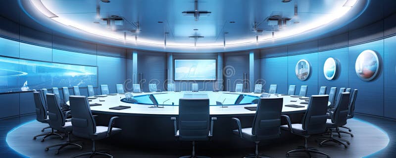 Illustration of a Modern Conference Room with Sleek Design and ...