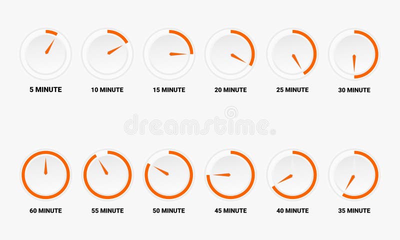 Set of Modern and Elegant Timer, Clock, Stopwatch.Illustration Vector ...