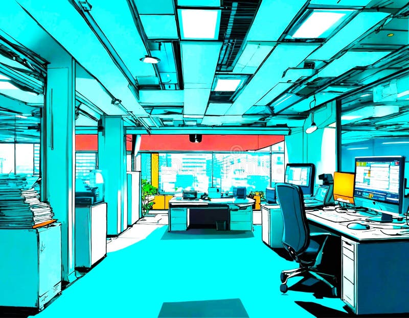 Interior of a Modern and Ergonomic Office. Stock Image - Image of work ...