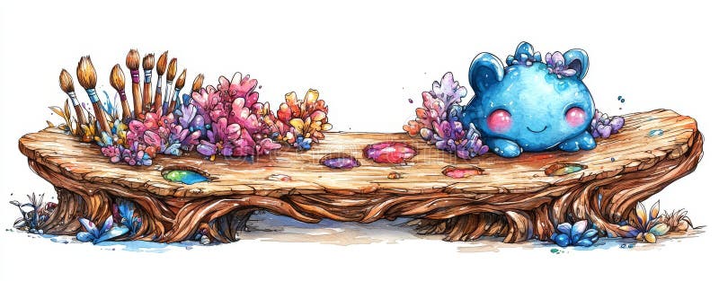 Illustration of a Modern Flat Artist S Palette with Paint Tubes and ...