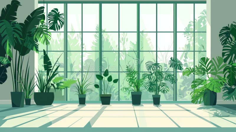 Illustration of a Modern Flat Botanical Garden with Home Gardening ...